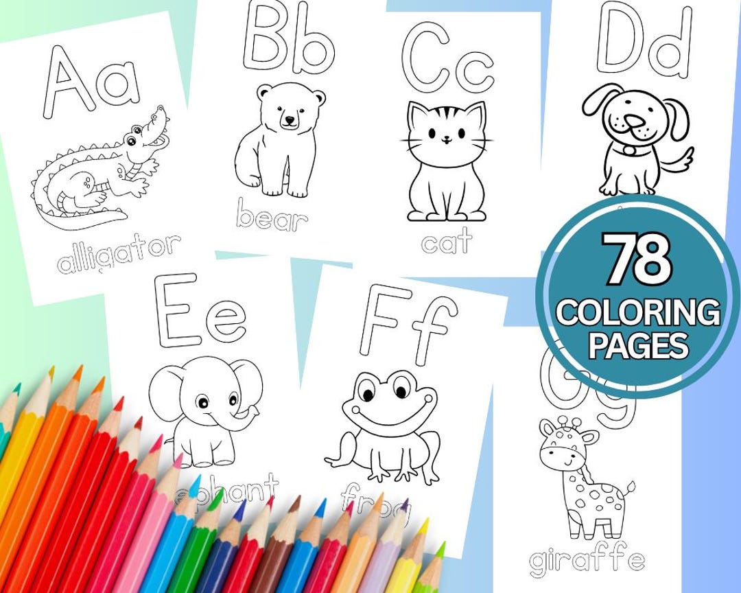 I Know My Abc's Coloring Book With Animals for Kids Ages 2-4 - Etsy