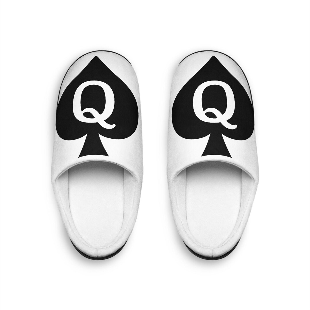 Queen of Spades Slippers – Flannel Fleece Cozy House Shoes - Etsy