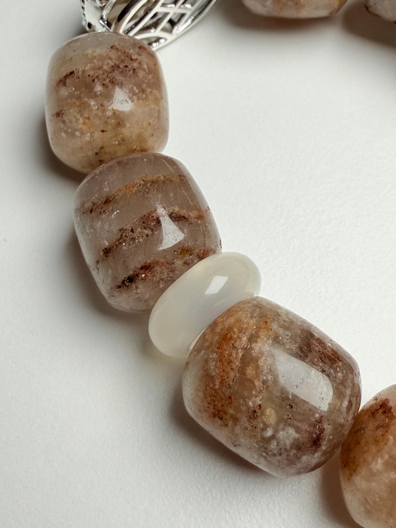 16×18mm Phantom Quartz Barrel Bead Bracelet - Etsy