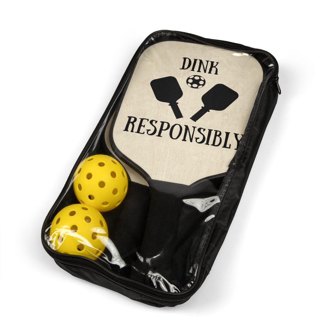 Dink Responsibly Pickleball Paddle Set: Wooden Sports Gift - Etsy