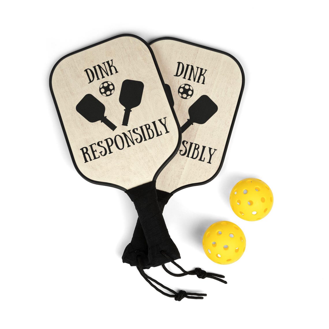 Dink Responsibly Pickleball Paddle Set: Wooden Sports Gift - Etsy