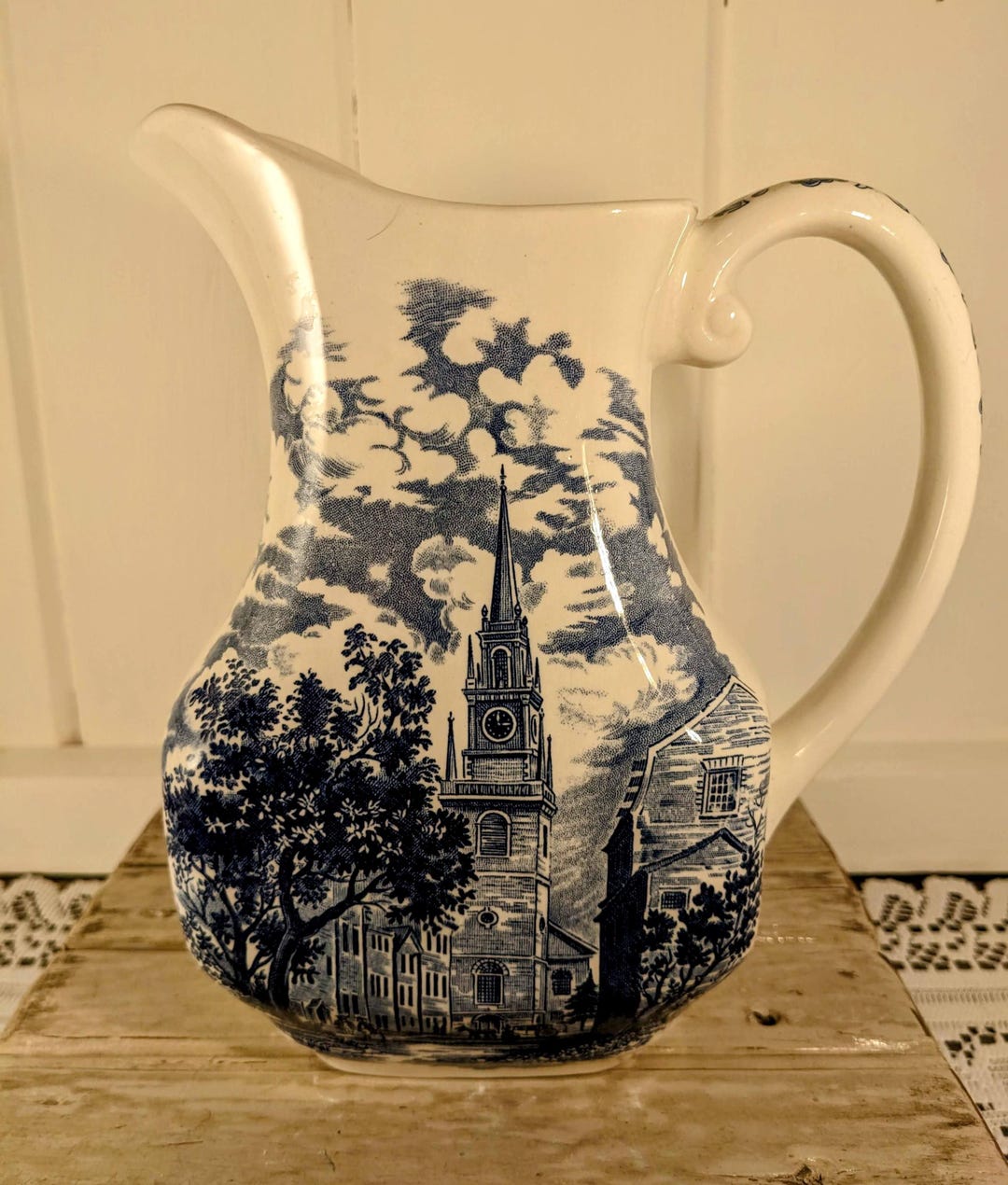 Staffordshire Liberty Blue Ironstone Pitcher - Etsy