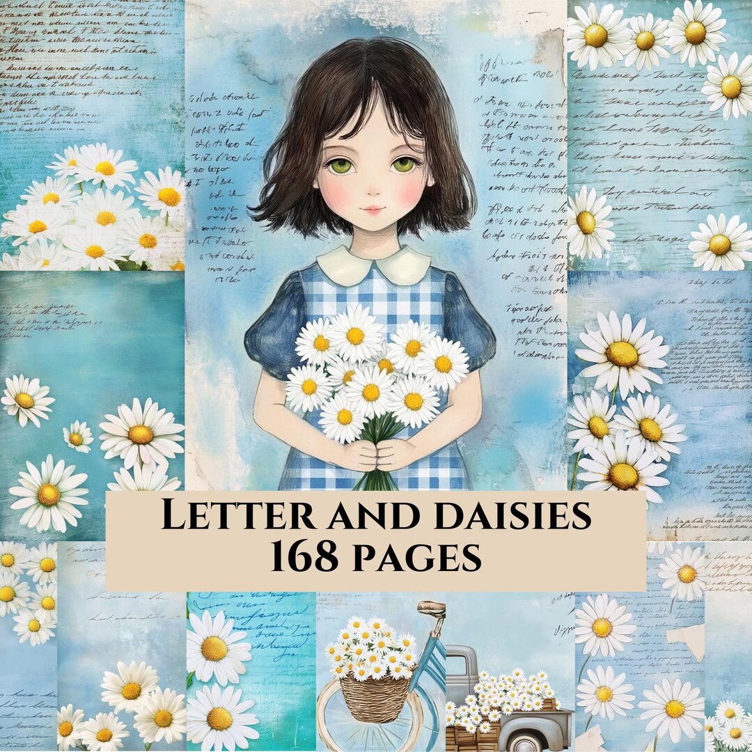 Daisy Junk Journal, Daisy Digital Print, Junk Journal Kit, Junk Journal ...