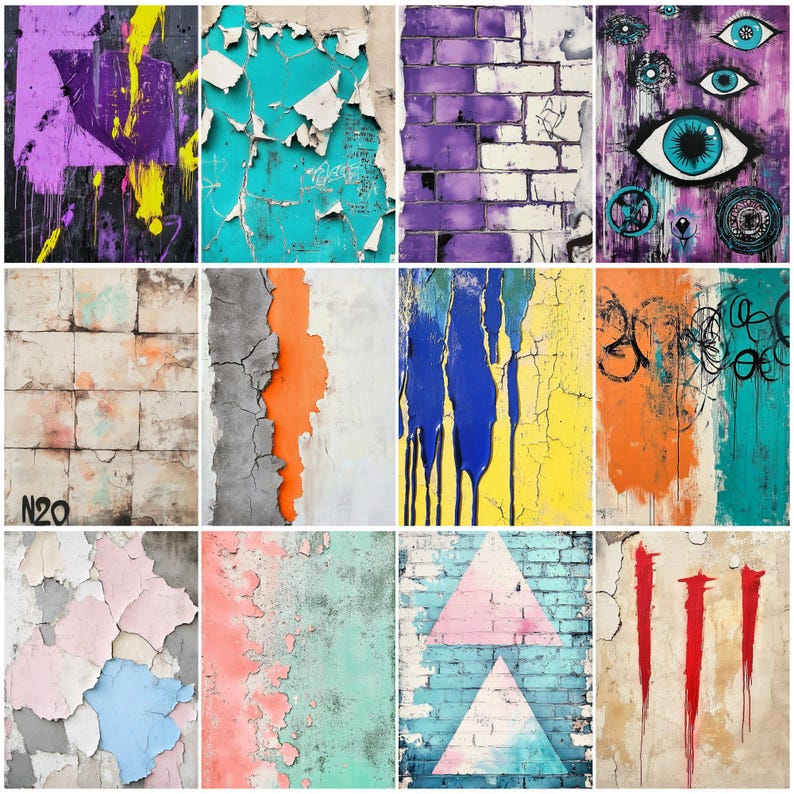 Graffiti Junk Journal, Grunge Junk Journal Digital Kit, Abstract Art ...