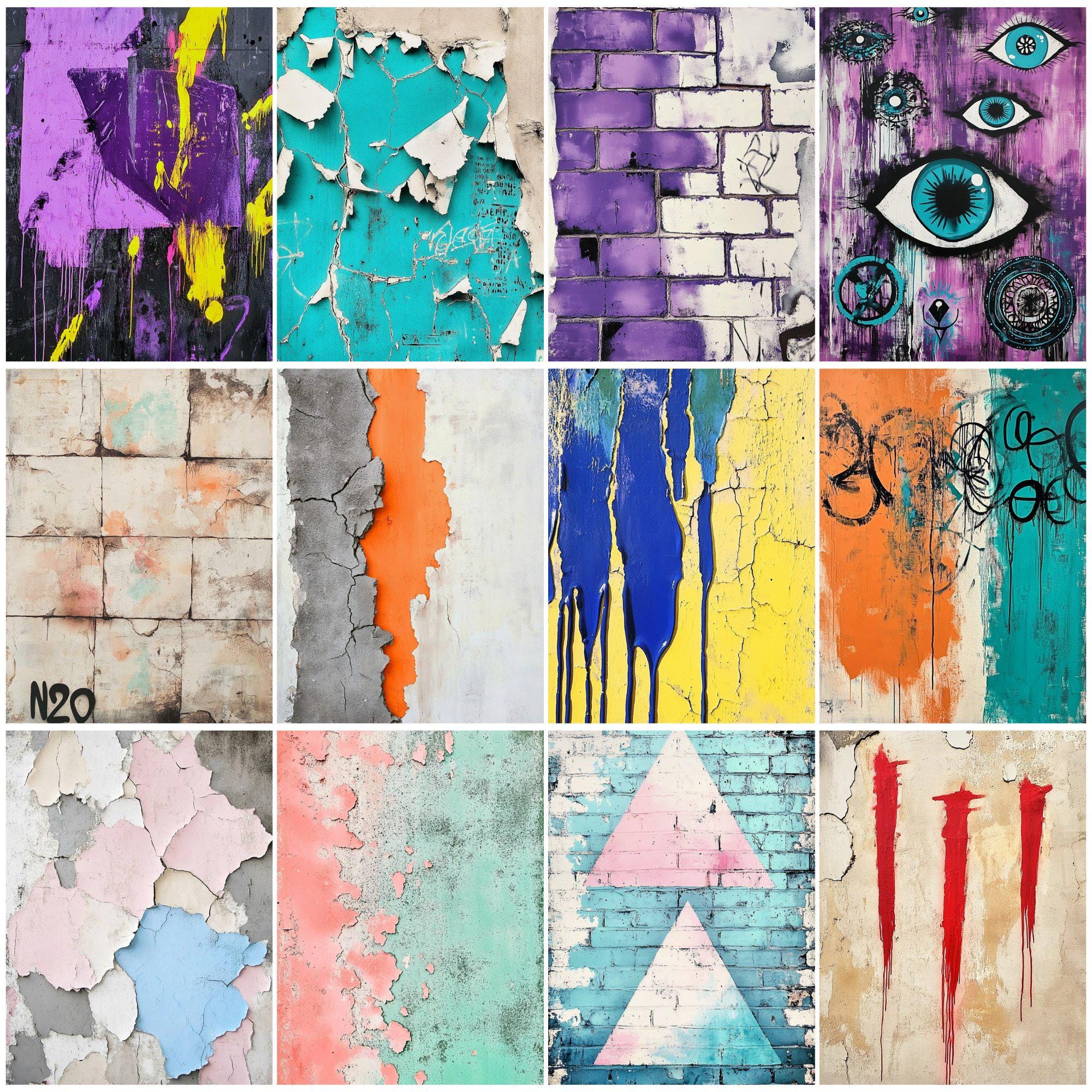 Graffiti Junk Journal, Grunge Junk Journal Digital Kit, Abstract Art ...