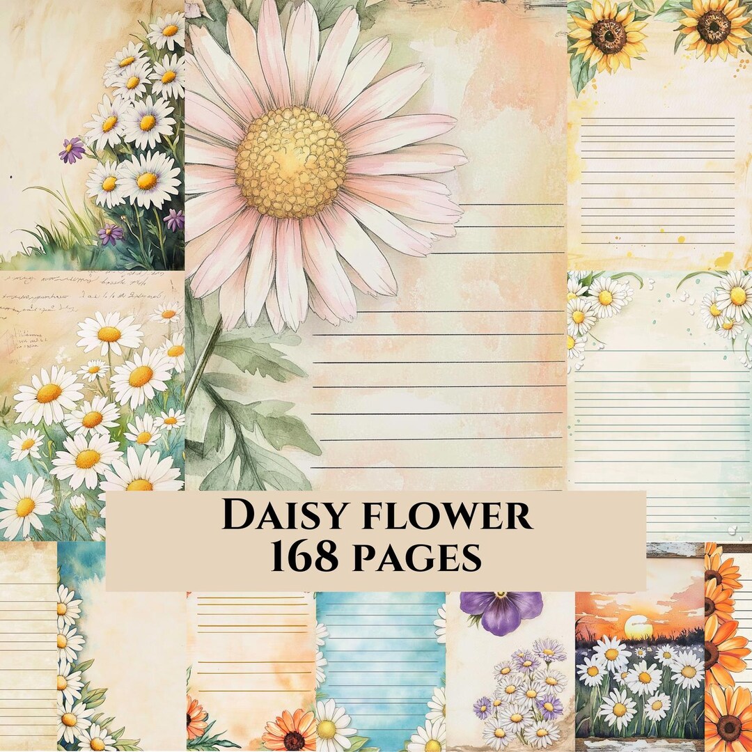 Daisy Junk Journal , Daisy Digital Print, Junk Journal Kit, Junk ...