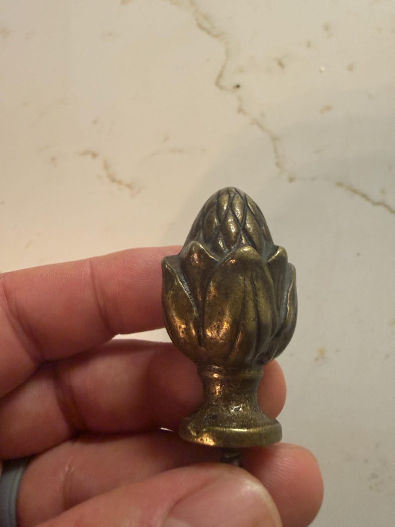 Pair of Solid Brass Acorn Finials – Vintage Screw-in Decorative ...