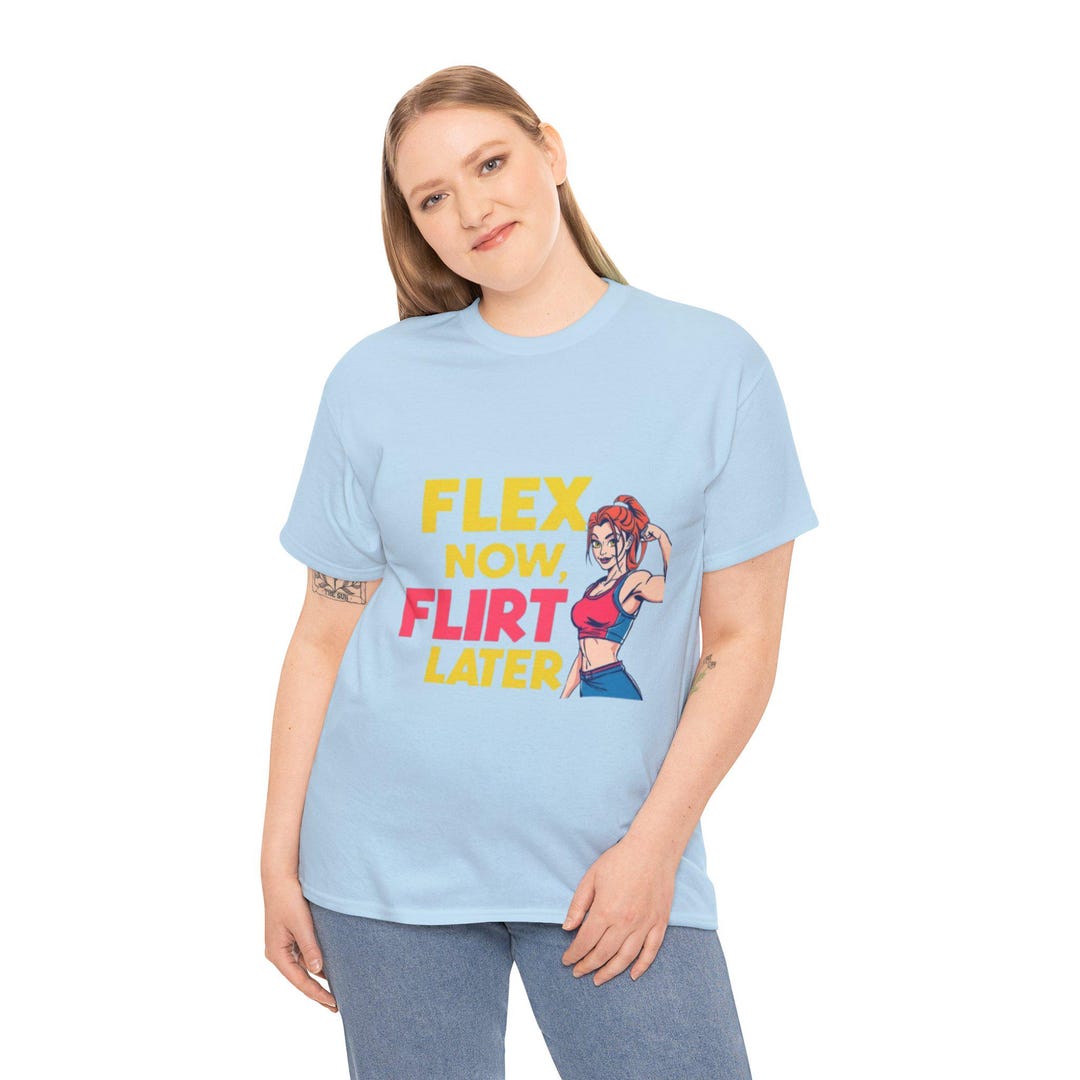 Flex Now Flirt Later Gym T-shirt, Women's Workout Top - Etsy