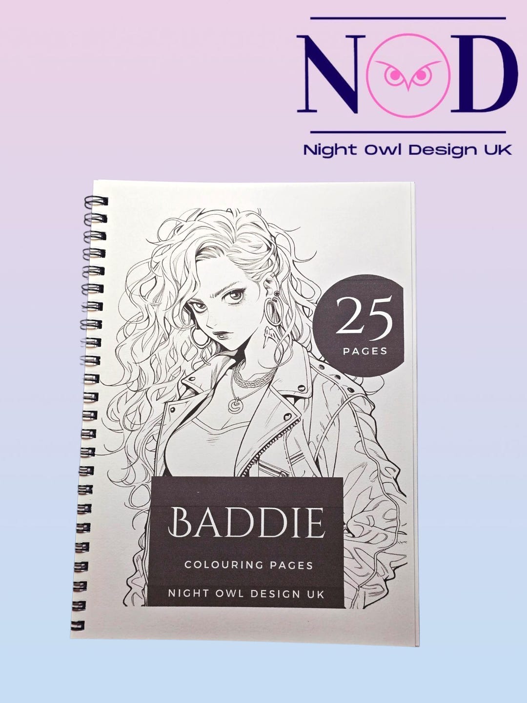 Baddie Colouring Book 25 Pages Wire Bound Art Therapy for Relaxation - Etsy