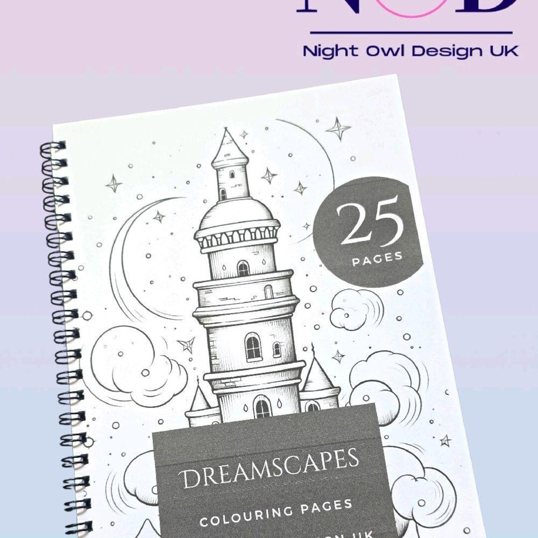 Dreamscapes Colouring Book, 25 Pages, Wire Bound Creative Therapy ...