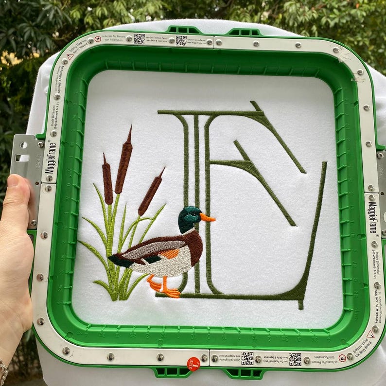 Mallard Duck Alphabet Embroidery Font, Cattail Monogram Letters ...