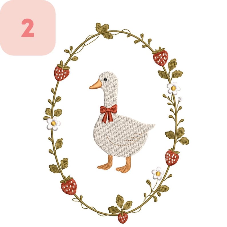 Vintage Ribbon Goose Bundle, Strawberry Blueberry Goose Crest Set, Cute ...