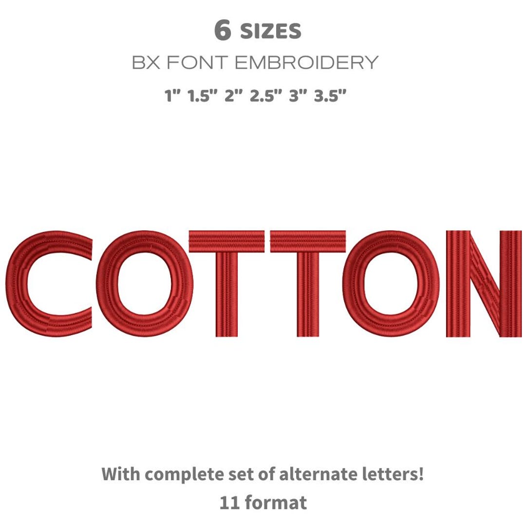 Embroidery Font | Rounded Satin BX Alphabet With 6 Sizes & Alternate ...