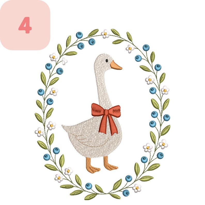 Vintage Ribbon Goose Bundle, Strawberry Blueberry Goose Crest Set, Cute ...