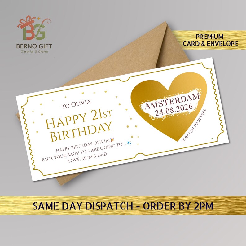 Personalised Birthday Scratch to Reveal Ticket, Boarding Pass Card ...