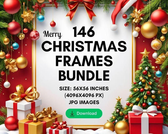 Christmas Frame Clip Art: Holiday PNG Frames (digital Download) - Etsy
