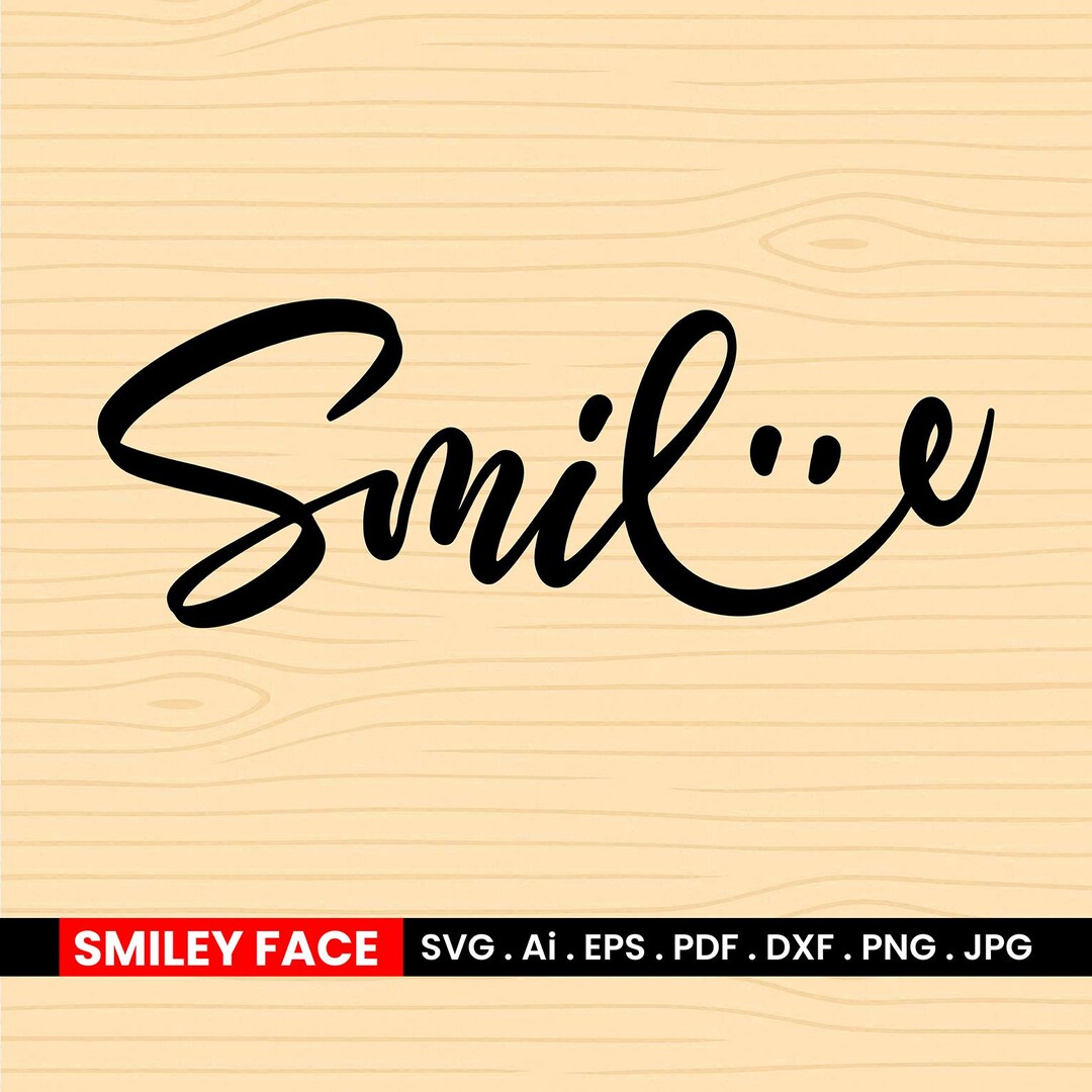 Smiley Face SVG | Smile Handwritten Text PNG, Happy Emoji (digital ...