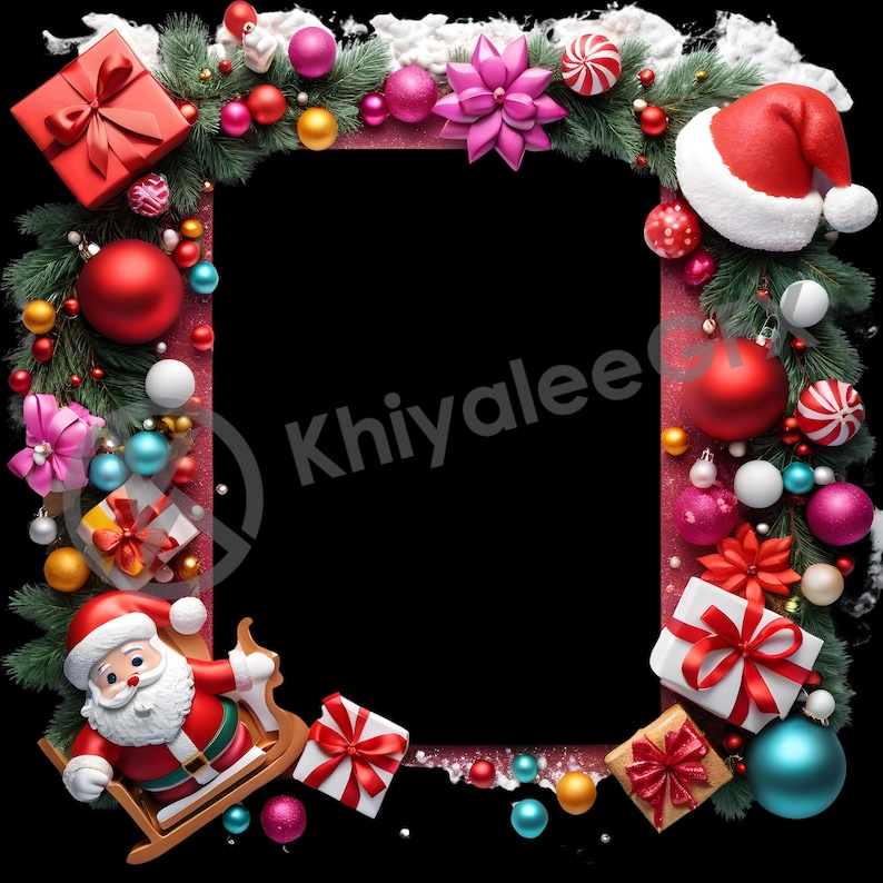 126 Christmas Frames PNG Clipart Bundle | Xmas Holiday Borders | Empty ...