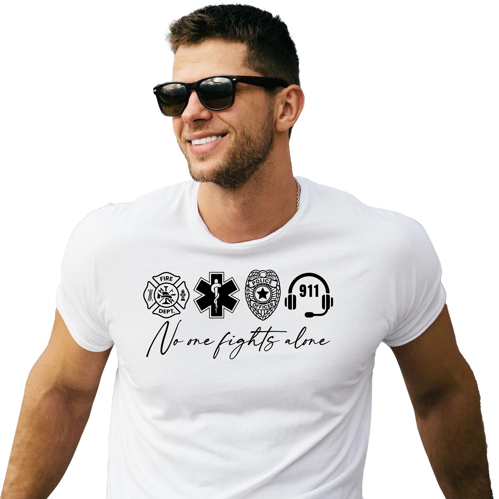 No One Fights Alone First Responder SVG PNG | Police Fire EMS ...