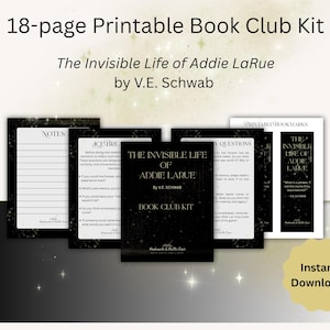 The Invisible Life of Addie Larue Book Club Kit Printable | V.E. Schwab ...