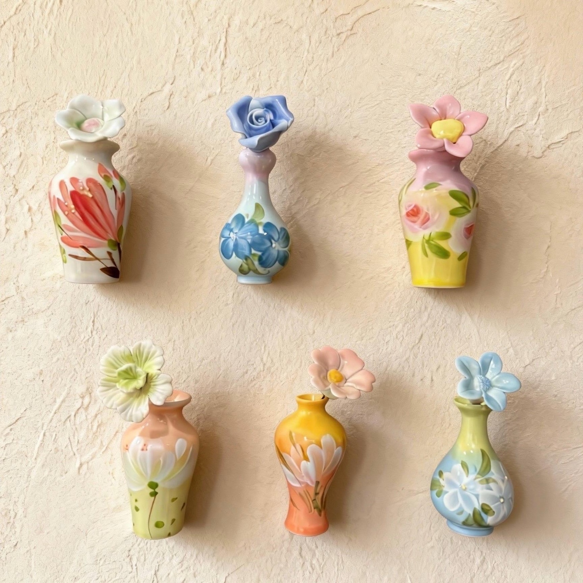 Small Ceramic Vase Magnet | Handmade Fridge Flower Holder | Unique ...