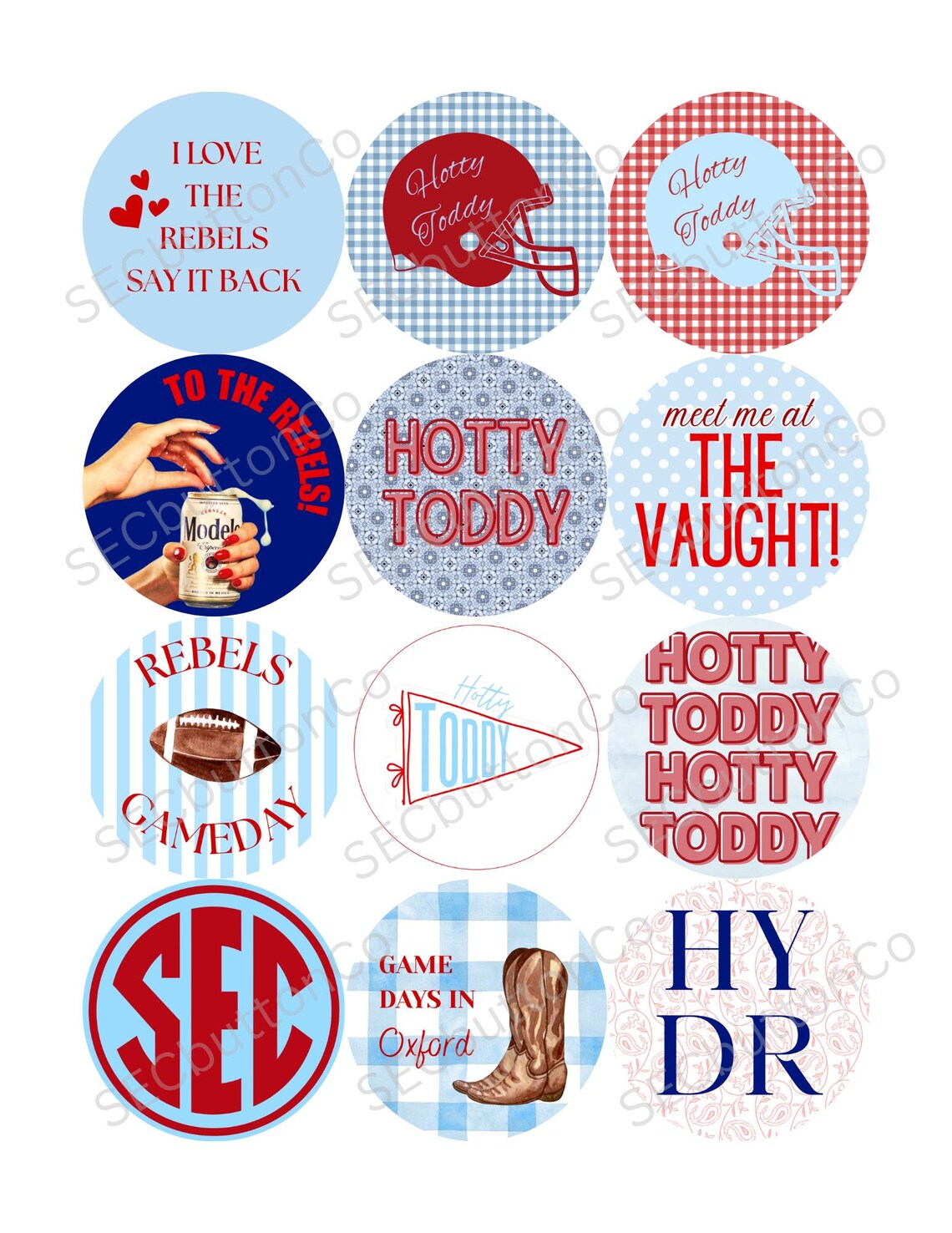 Ole Miss Gameday Buttons - Etsy