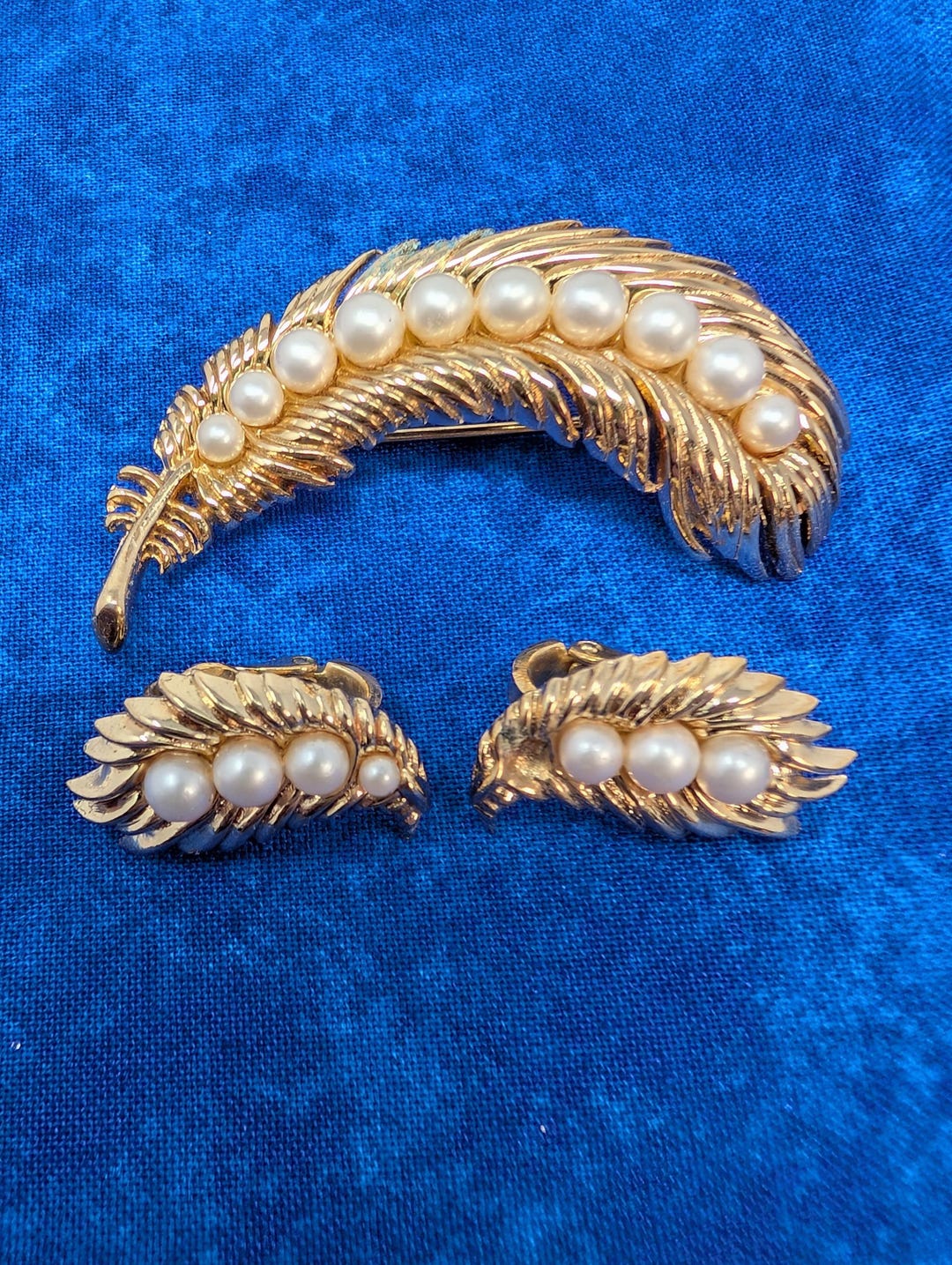 Vintage Crown Trifari "plume" Set (B159) - Etsy