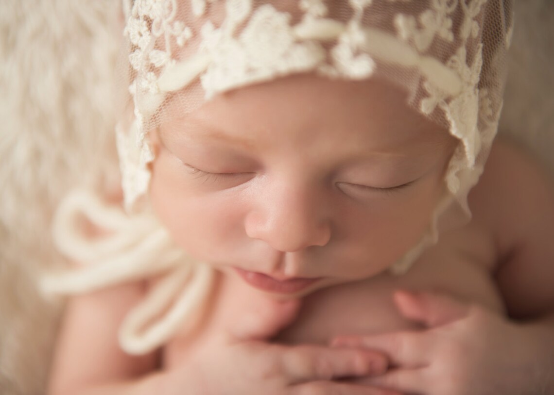 Newborn Bonnet Newborn Photo Prop Newborn Lace Bonnet - Etsy
