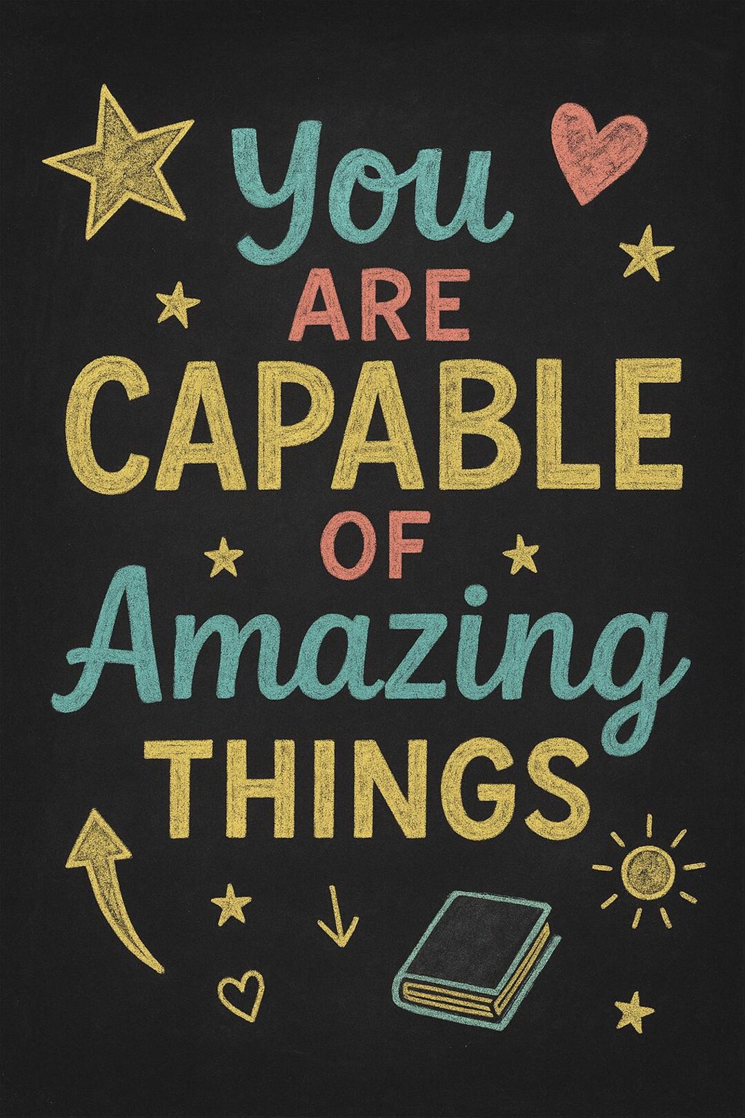 Confidence and Self Worth Classroom Posters | Chalkboard Positive ...