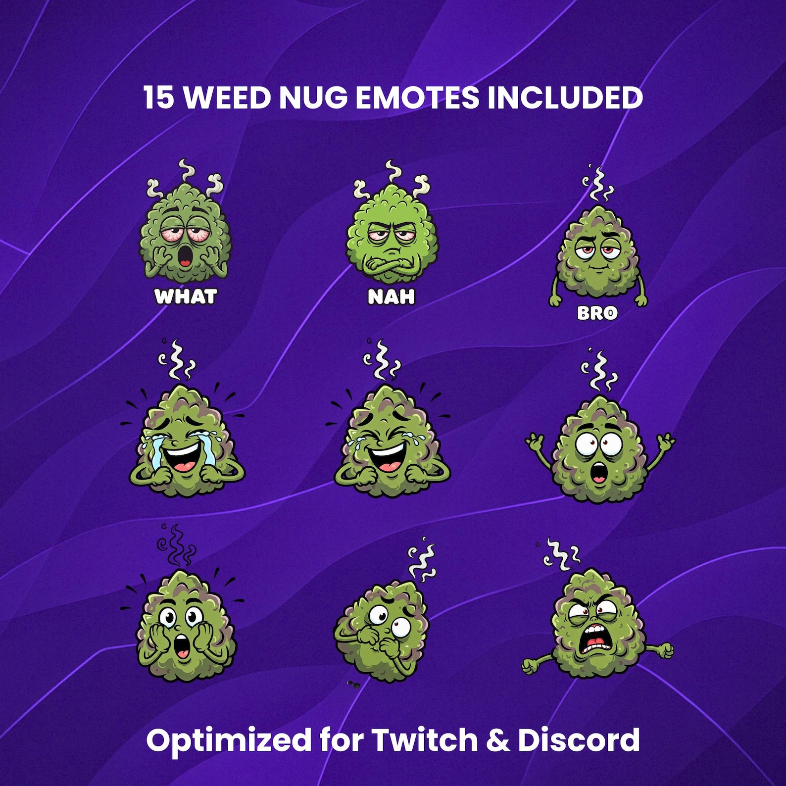 15 Funny Nug Emotes • Twitch & Discord Chat Pack • Chaos Reaction Memes ...