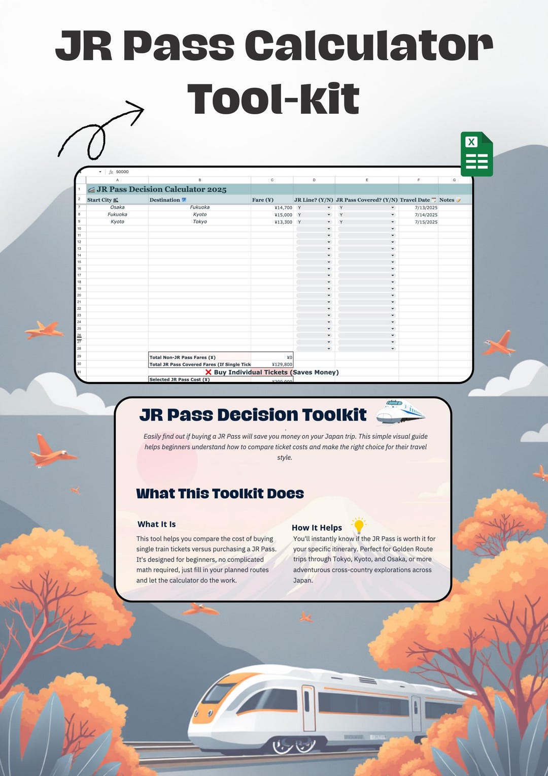 JR Pass Decision Toolkit | Calculator + Cheat Sheet | Compare Rail ...