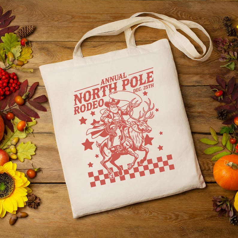 Cowboy Santa Christmas Rodeo PNG SVG: Retro Western Vintage Reindeer ...