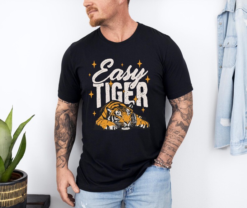 Easy Tiger Vintage Distressed PNG SVG, Retro 70s Shirt Design ...