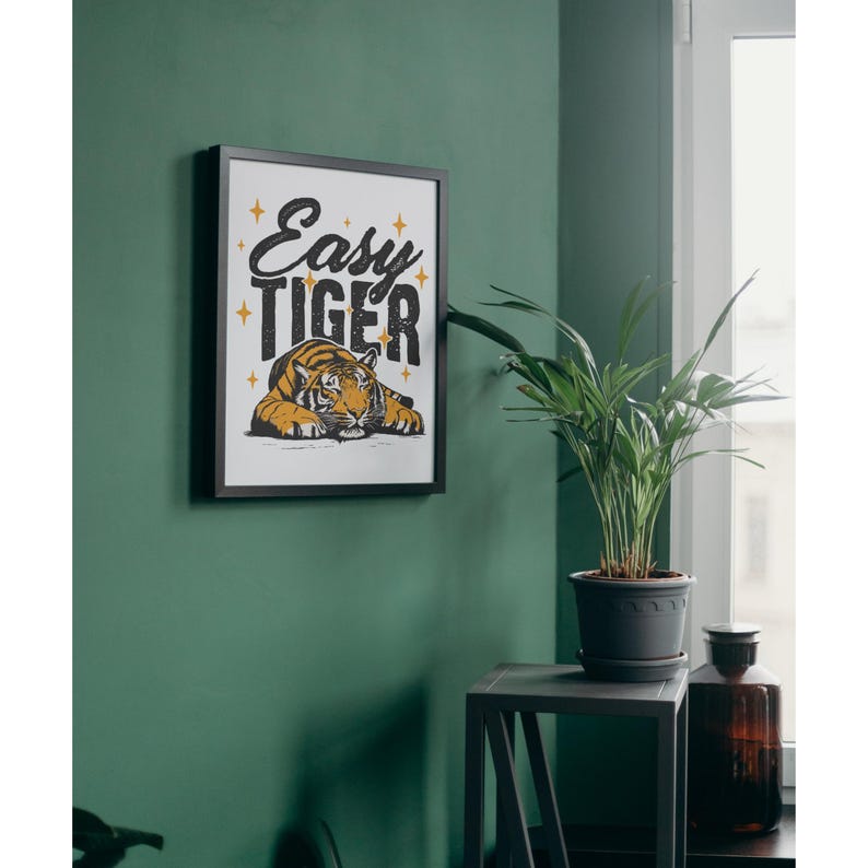 Easy Tiger Vintage Distressed PNG SVG, Retro 70s Shirt Design ...