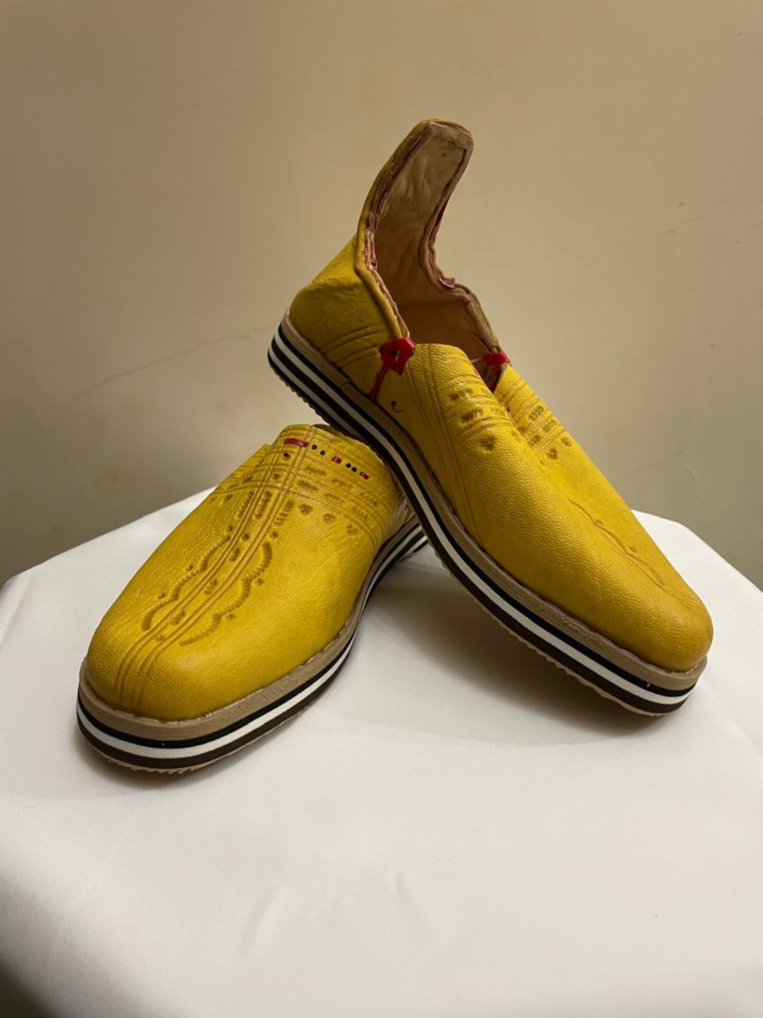 Handmade Moroccan Leather Babouche for Men – Yellow Traditional ...