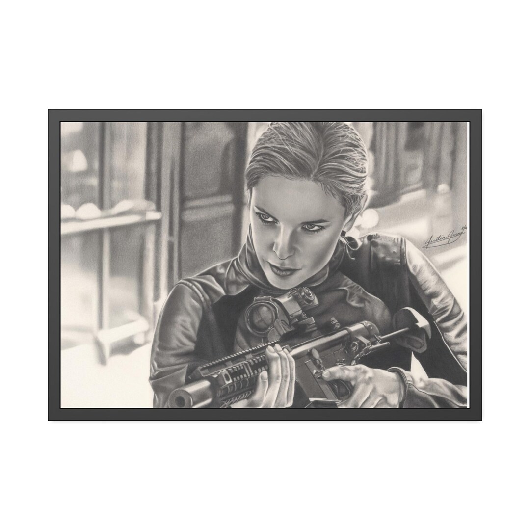 Movie Fan Wall Art, Rebecca Ferguson Ilsa Faust Pencil Drawing Framed ...