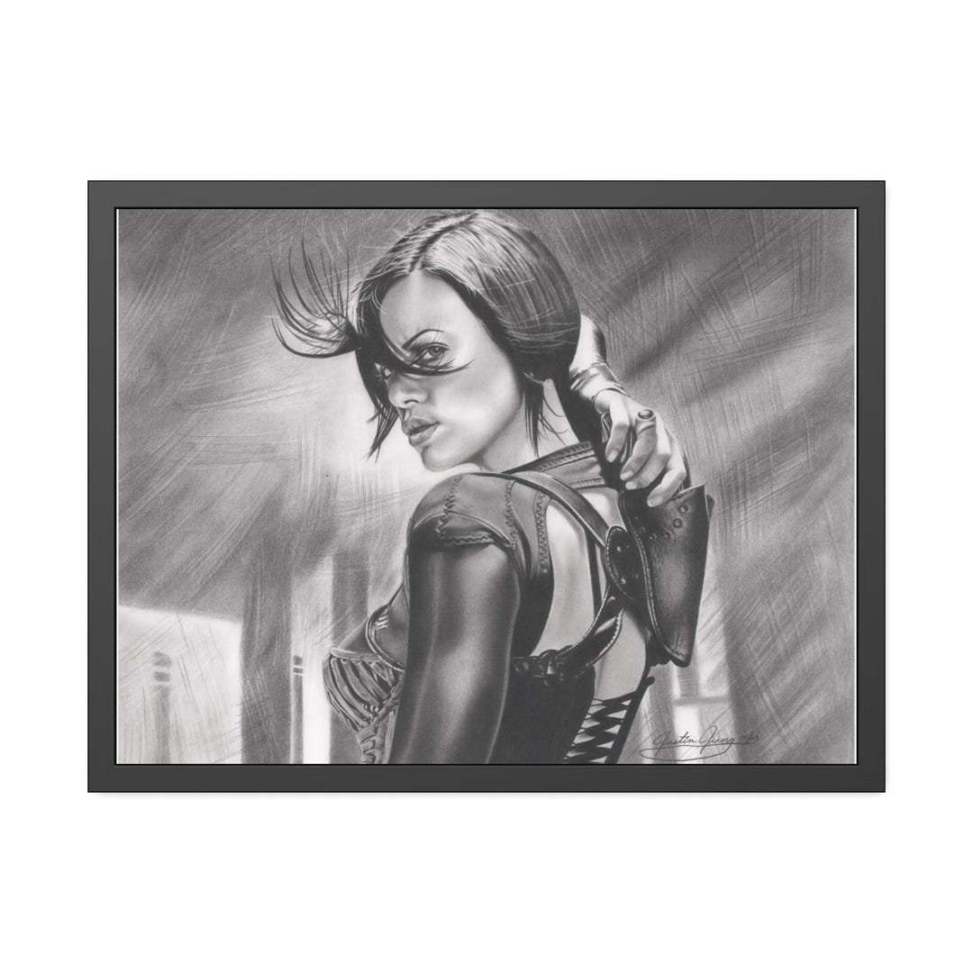 Framed Posters, Charlize Theron Aeon Flux Pencil Drawing, Movie Art ...