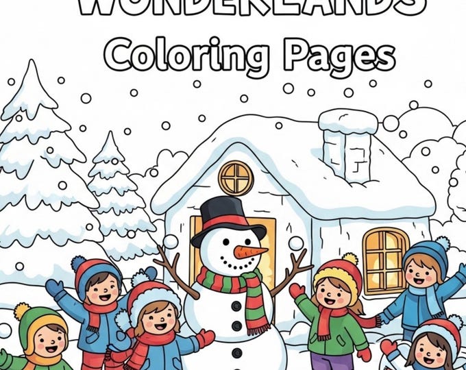 Snowy Days Coloring Fun- 5 Coloring Pages - Etsy Canada