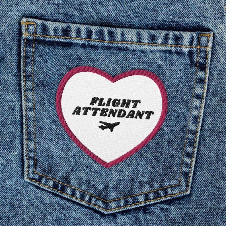 Flight Attendant Heart Patch, Flight Attendant Gift, Flight Crew Gift ...