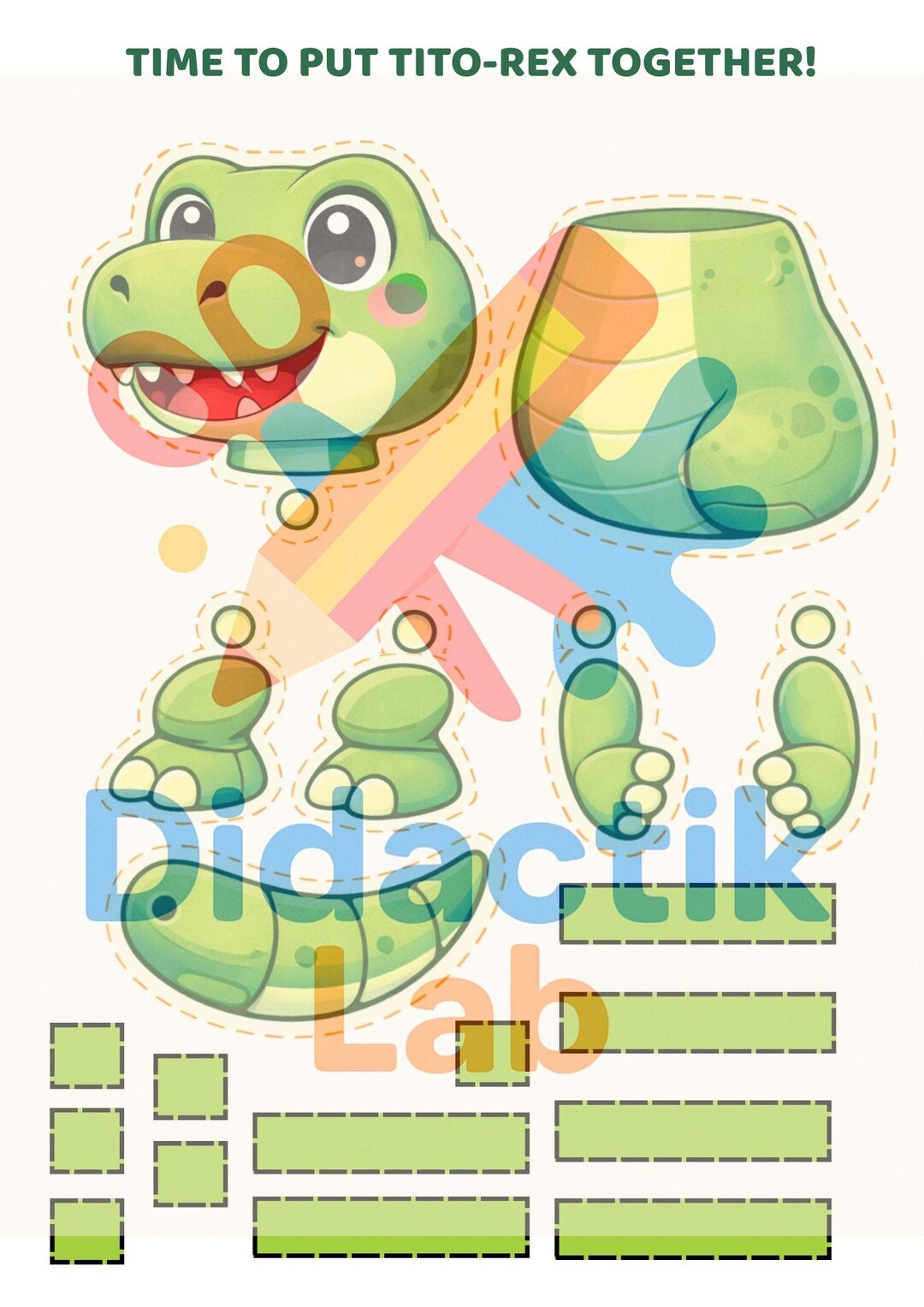 Build Your Own Movable Dinosaur – Tito-rex Printable | Kids Dinosaur ...