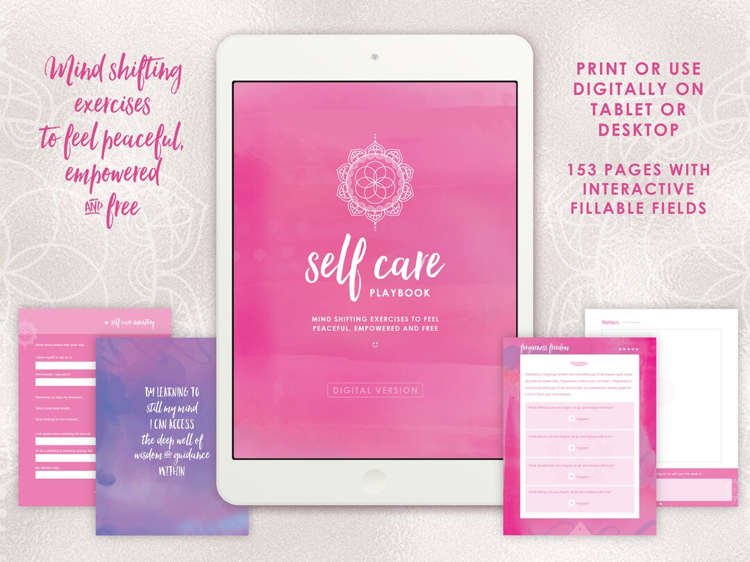Printable Self Care Journal for Mindfulness and Self Love - Fillable on ...