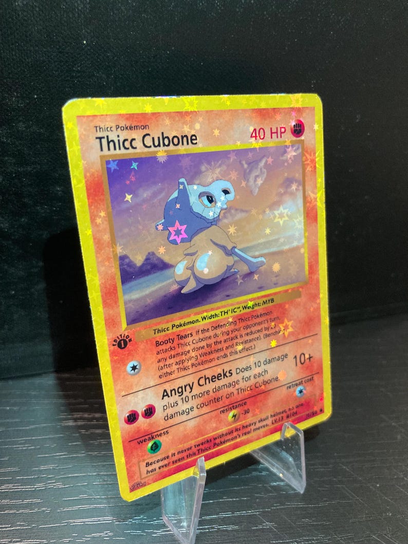 Thicc Cubone Pokemon Card Handmade - Etsy
