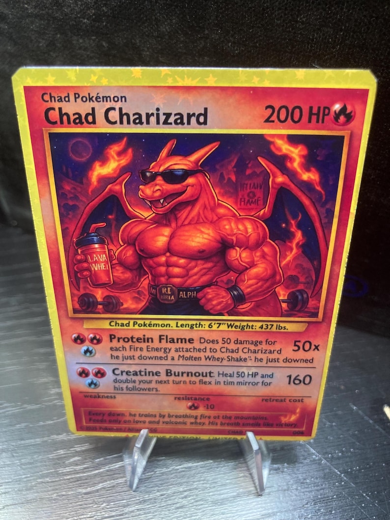 Chad Charizard Pokemon Card Handmade - Etsy