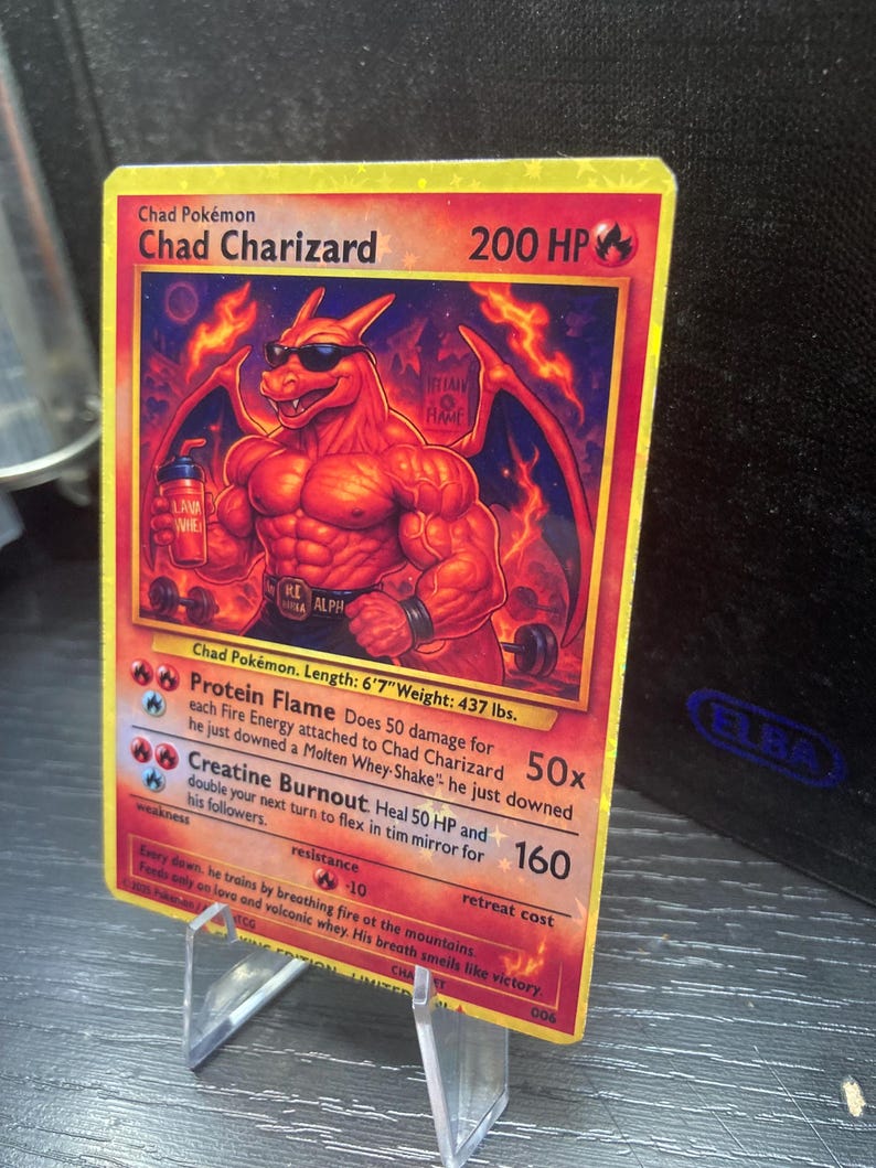 Chad Charizard Pokemon Card Handmade - Etsy