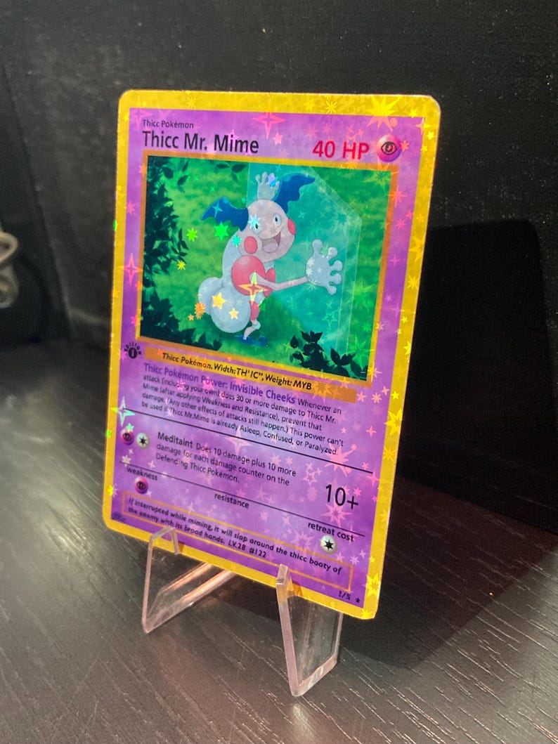 Thicc Mr.mime Pokemon Card Handmade - Etsy
