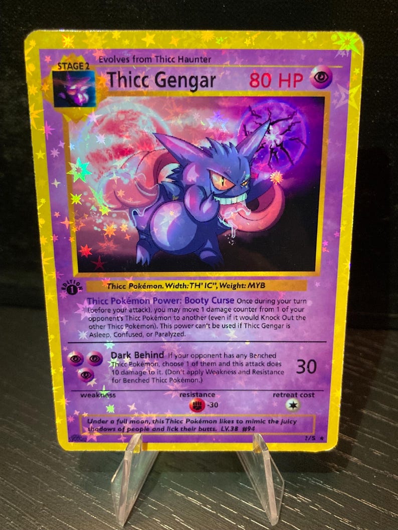 Thicc Gengar Pokemon Card Handmade - Etsy