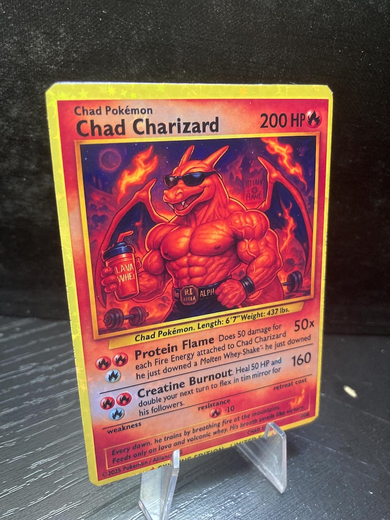 Chad Charizard Pokemon Card Handmade - Etsy