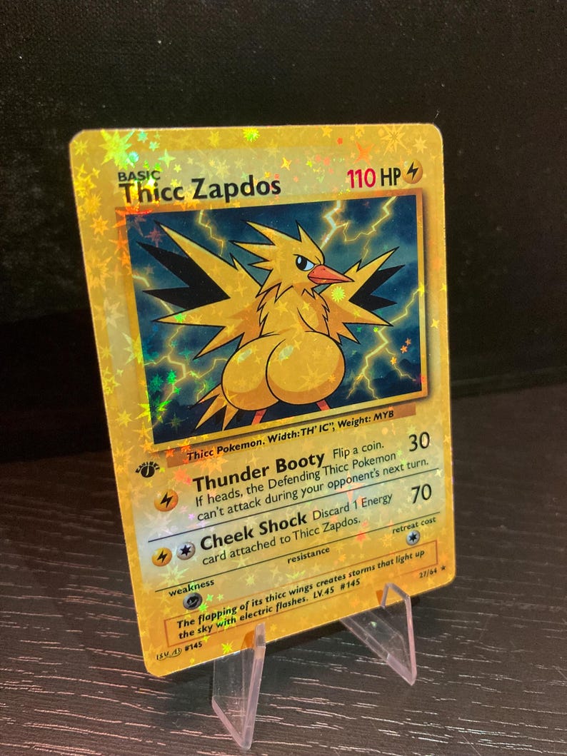 Thicc Zapdos Pokemon Card Handmade - Etsy