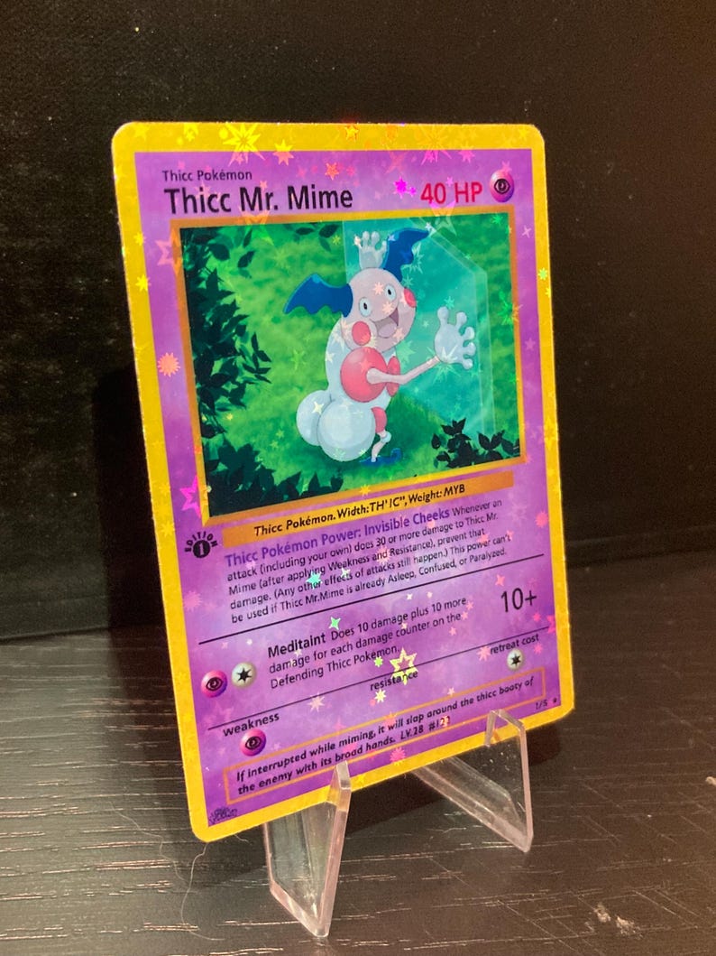 Thicc Mr.mime Pokemon Card Handmade - Etsy