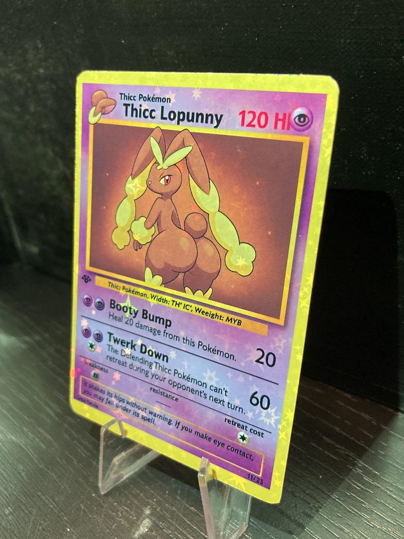 Thicc Lopunny Pokemon Card Handmade - Etsy